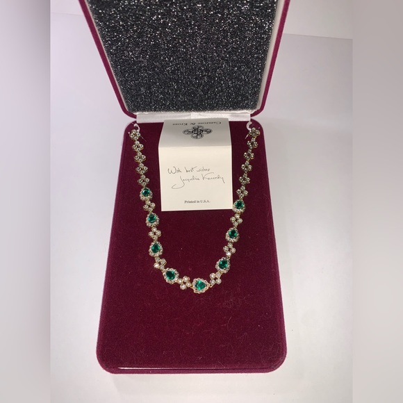 Camrose & Cross | Jewelry | Camrose Kross Jbk Jackie Kennedy Faux Emerald Necklace Inaugural ...